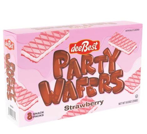 DEE BEST PARTY WAFERS STRAWBERRY (8 PACK) - Drumstick