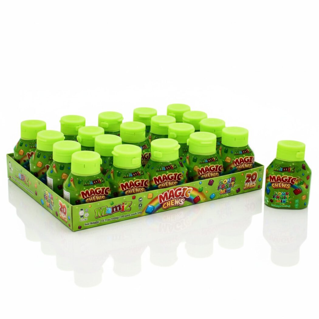 MAMIZ MAGIC CHEWS FRUIT MIX SOUR JAR - Drumstick